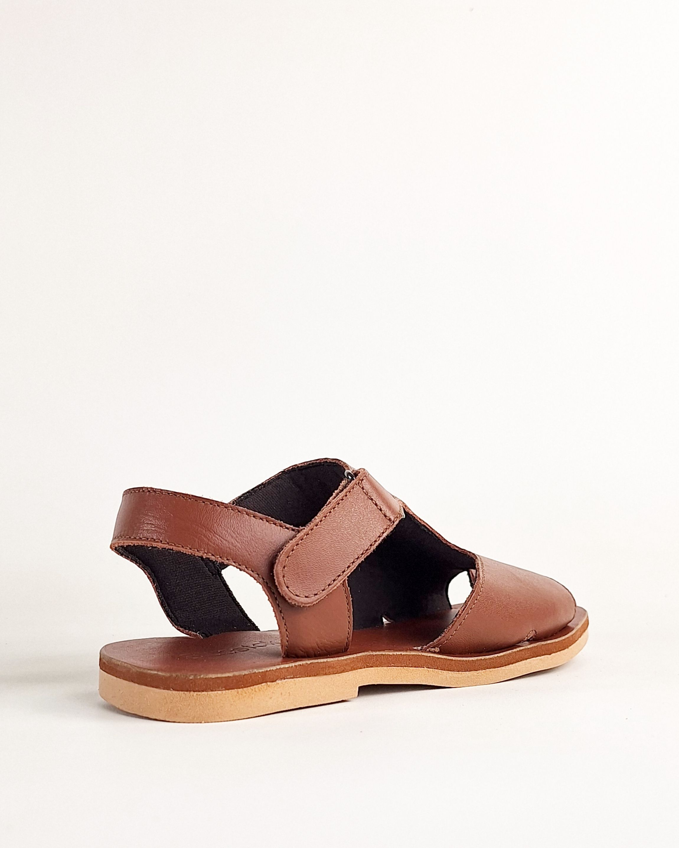 Sandália Rasteira Couro Legítimo Gluggi Whisky