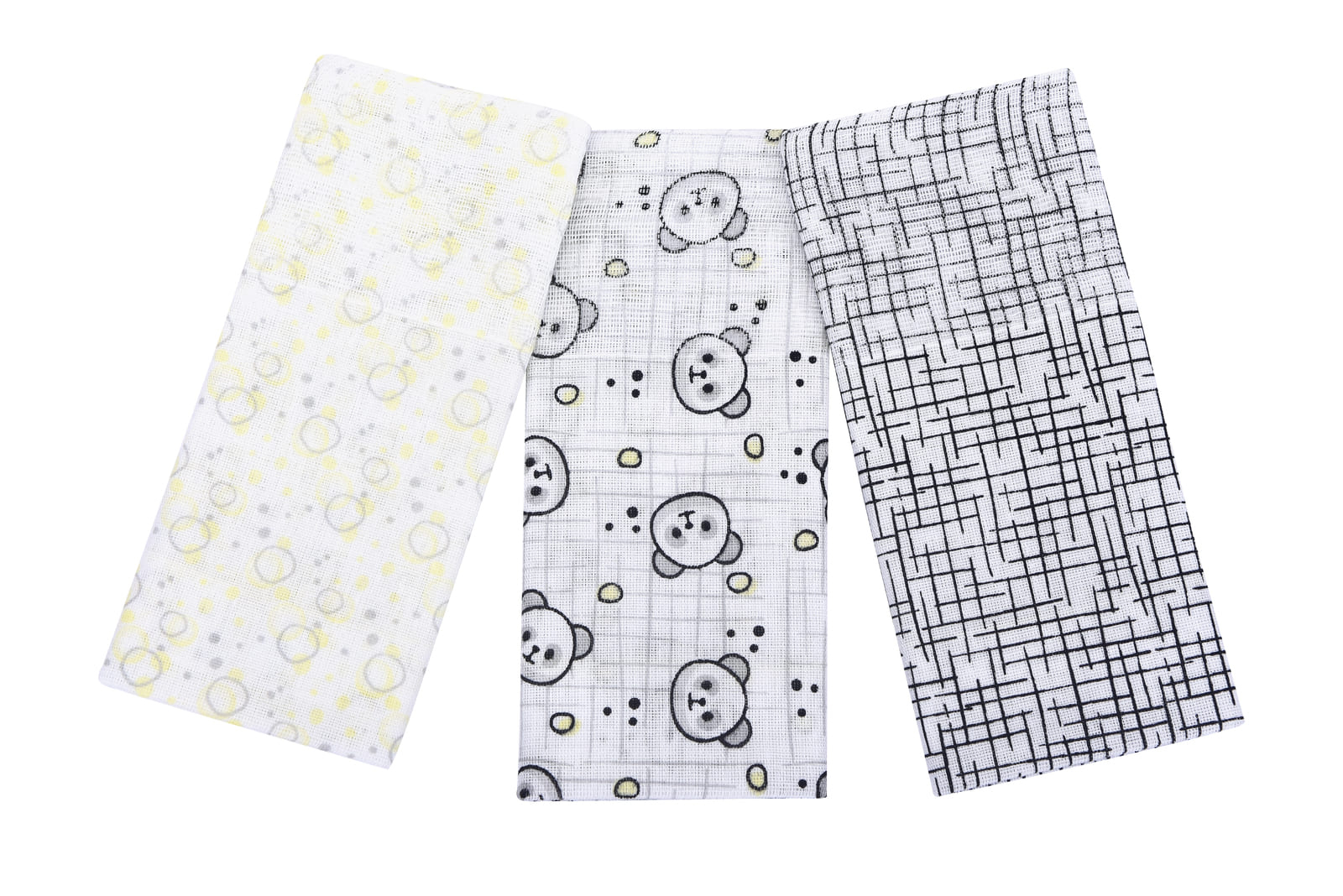 Comprar Kit Pano Paninho de Boca Babete Fralda 3 Unidades Estampados 32 x 32cm 100% Algodão ...