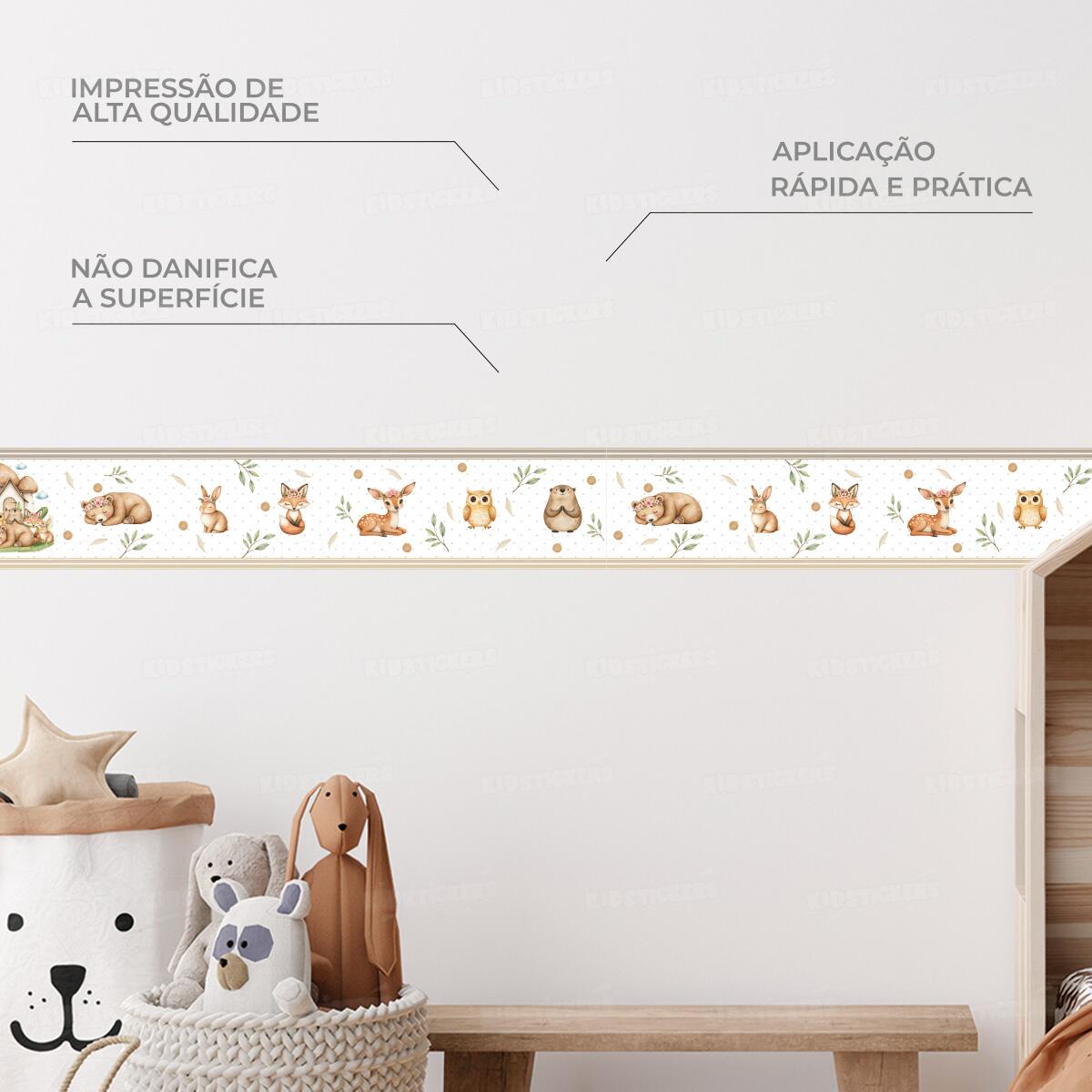 Comprar Adesivo Faixa Infantil Bosque 03 Animais Floresta Decoração ...