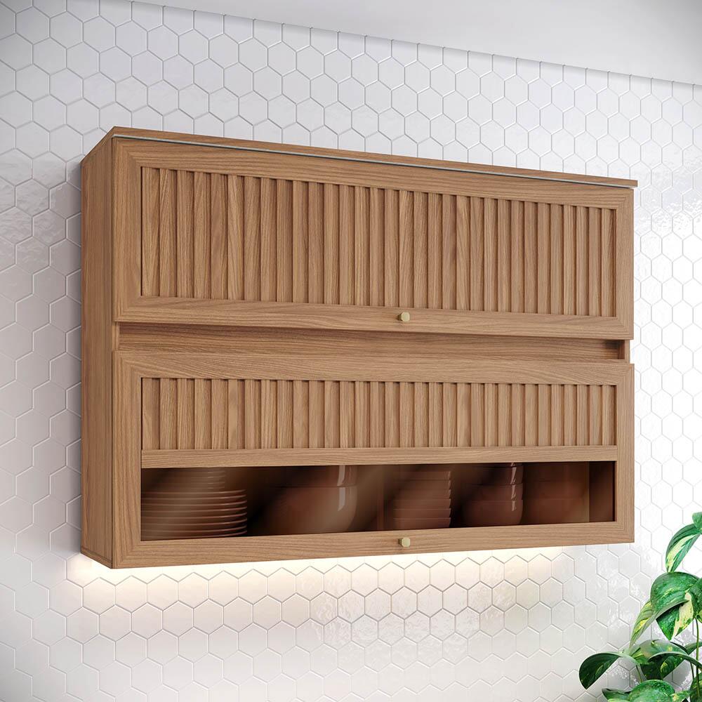 Comprar Armário Aéreo 120cm Ripado 2 Portas Basculantes Requinte Henn ...