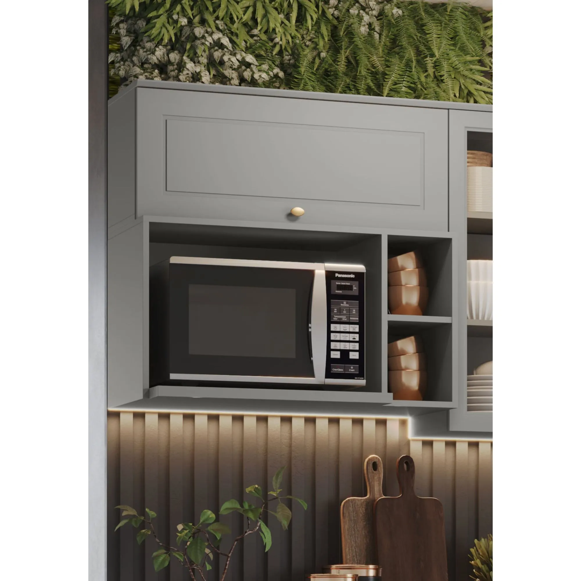 Comprar Nicho para Microondas com Armário Aéreo 80cm 1 Porta Basculante ...