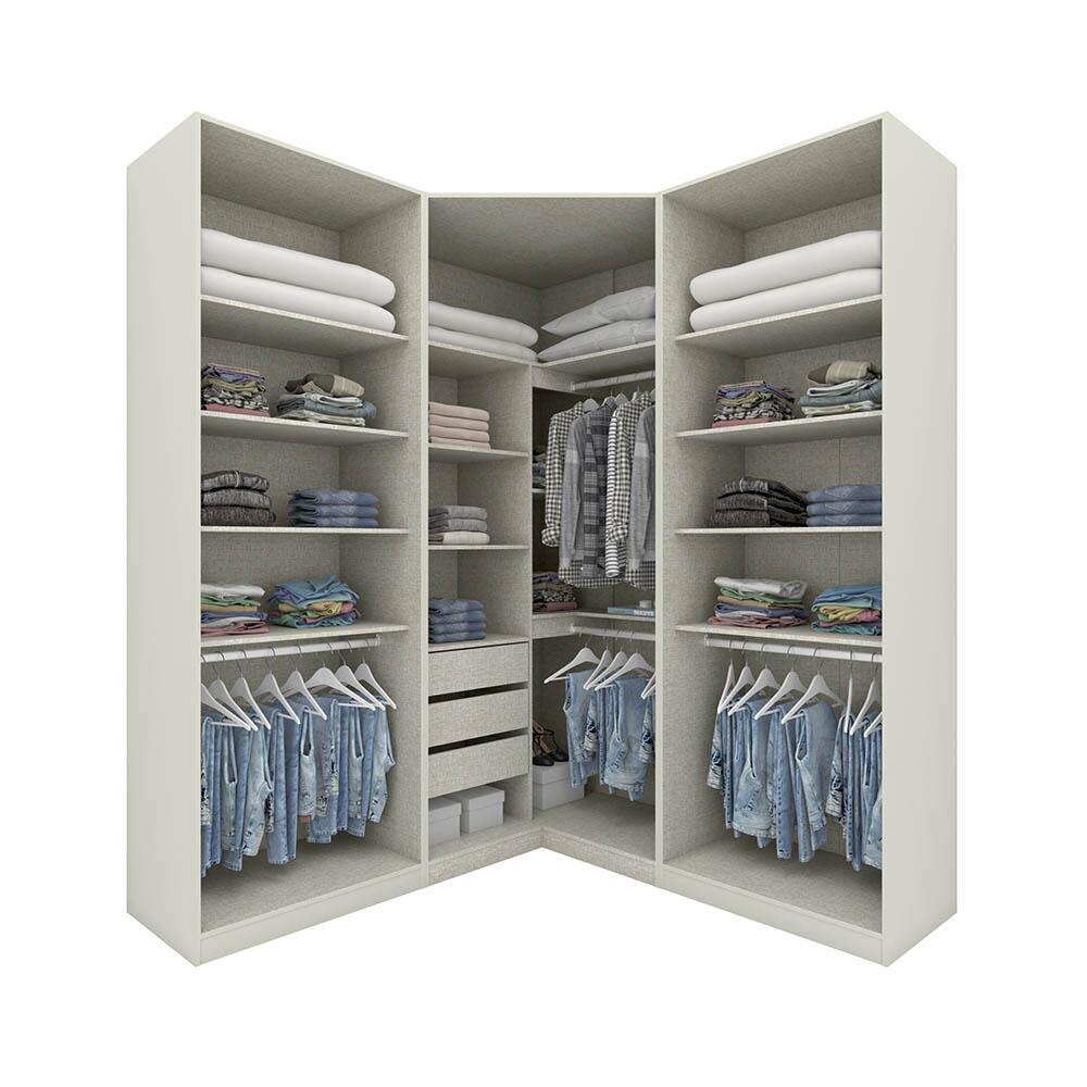 Comprar Guarda-roupa Modulado 189,5 X 189,5cm de Canto com Espelho 6 ...