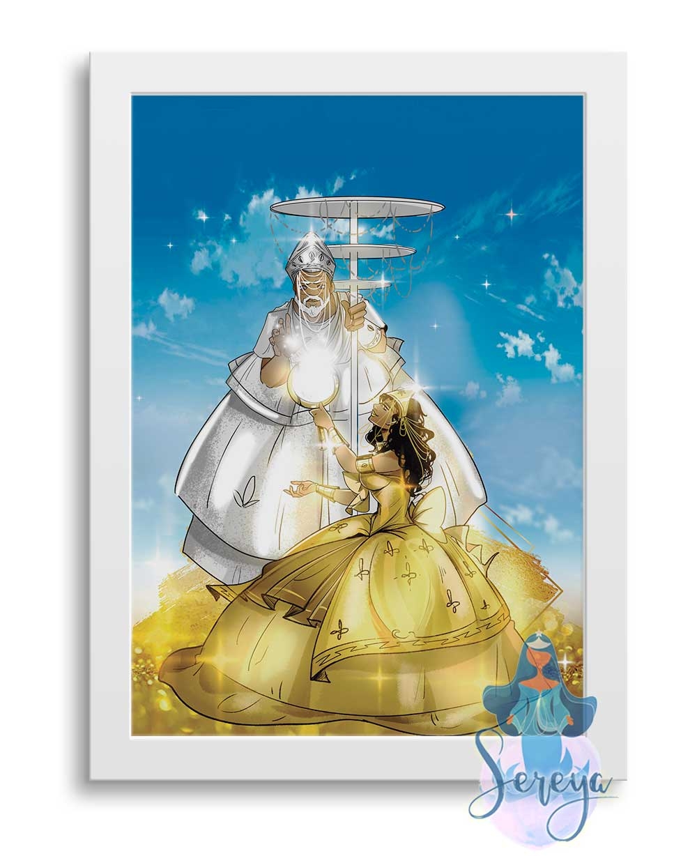 Comprar Pôster / Quadro A4 Fine Art Oxalá e Oxum - Sereya - Camisetas ...