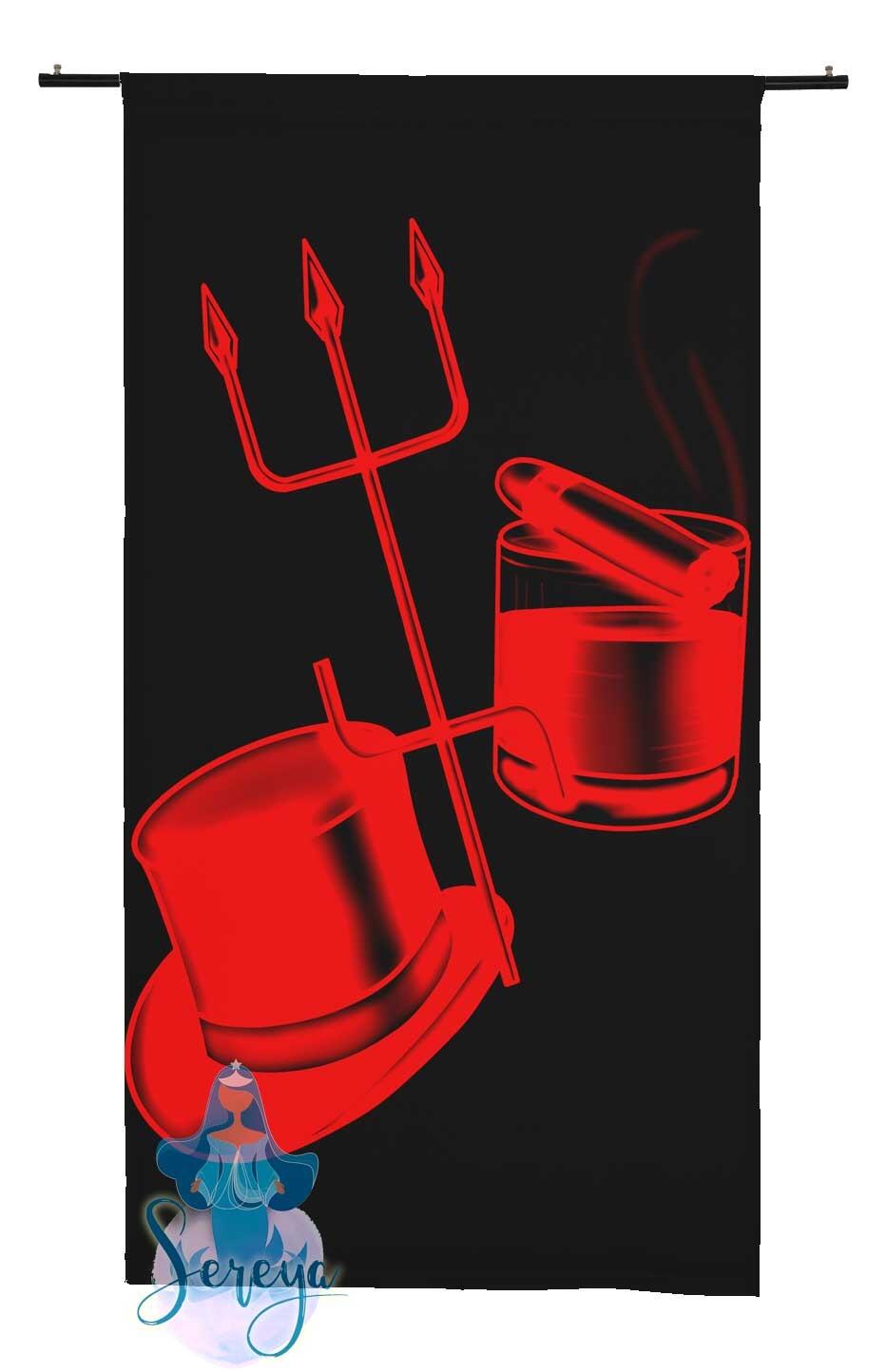 Comprar Cortina Símbolo de Exu - Sereya - Camisetas de Umbanda Orixás ...