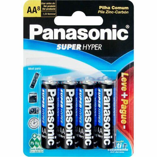 UM-3SHSL8P6 Pilha Comum Panasonic AA (Pequena) Super Hyper 8 unidades ...