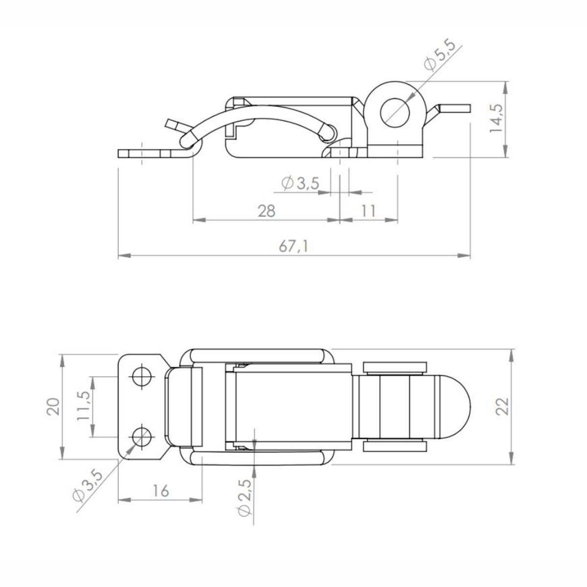 Comprar Fecho FA3 + Engate E1 Alumínio - R$10,00 - Local Maker ...