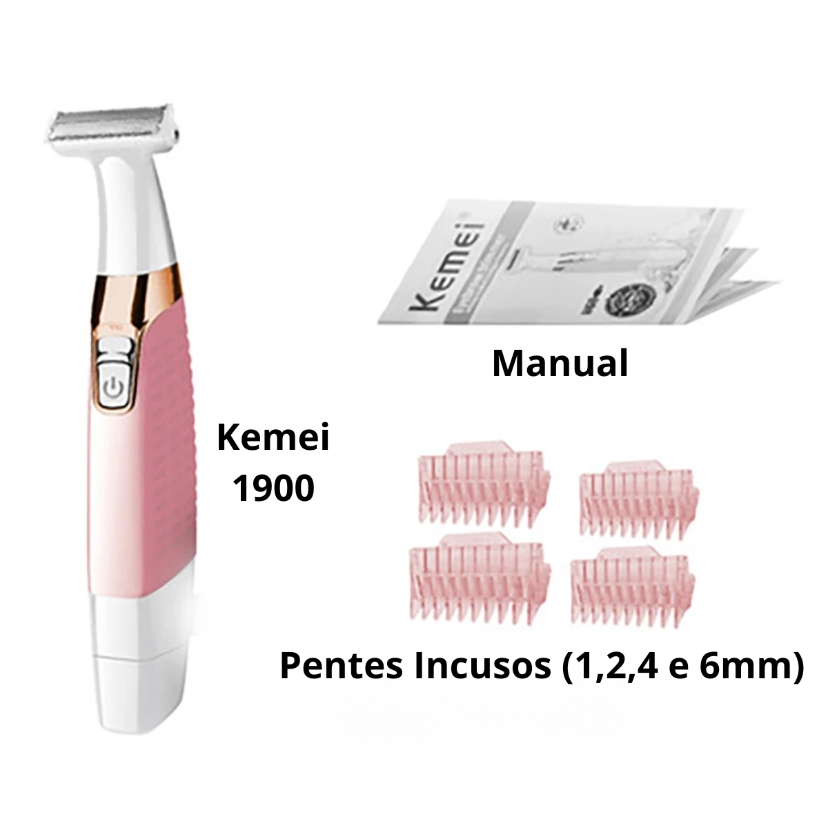 Depilador Íntimo Kemei Km 1900 | Depilação Suave e Eficiente