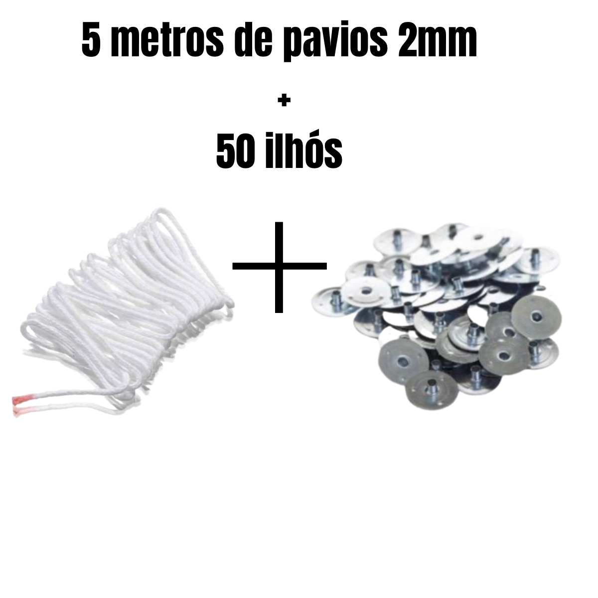 Comprar Pavios (5 metros) 2mm + (50 ilhós) - Cera de Coco Ponto quimica , Parafina, Pavios ...