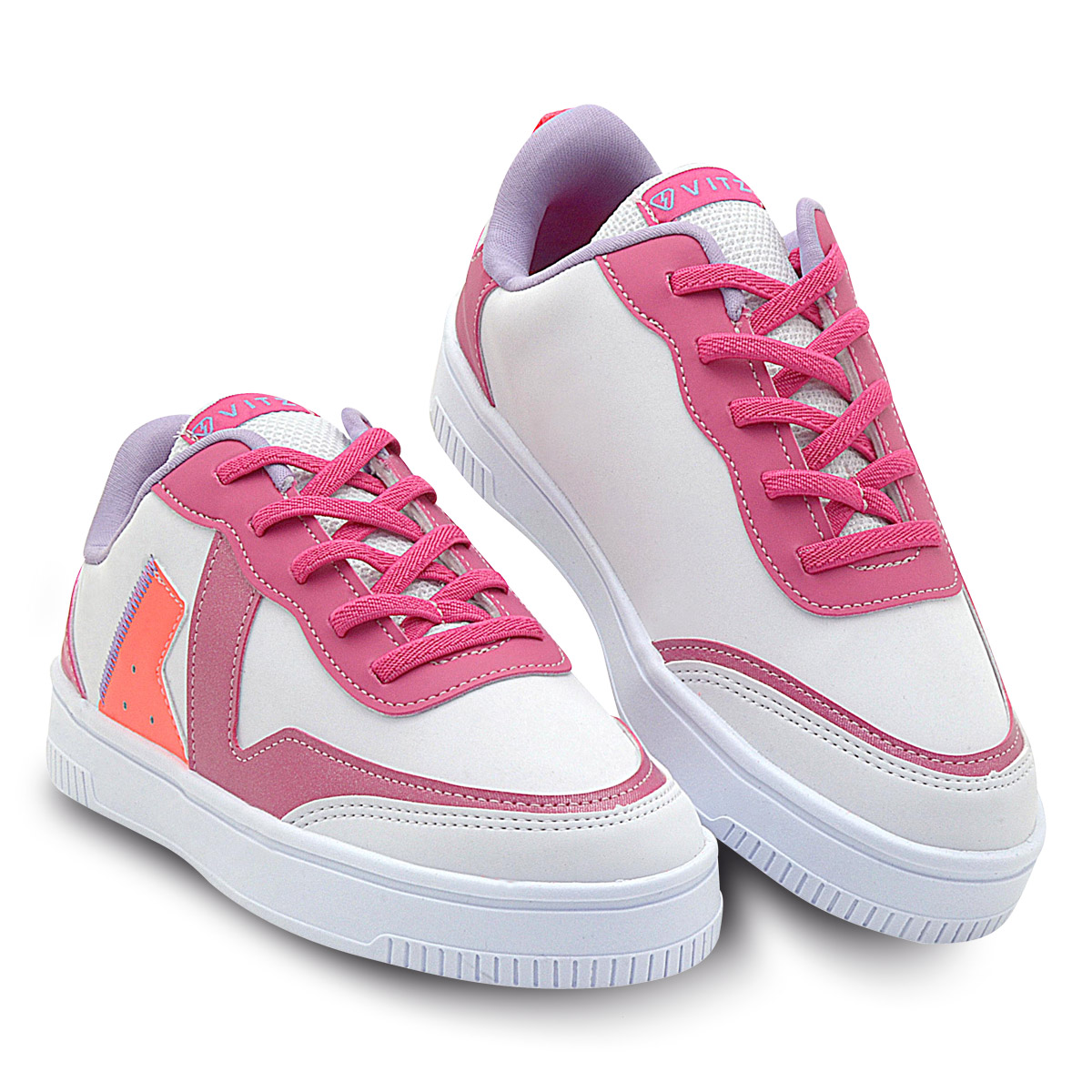 Comprar Tênis Infantojuvenil Menina Fly Branco/Pink | Vitz - Pé com Pé