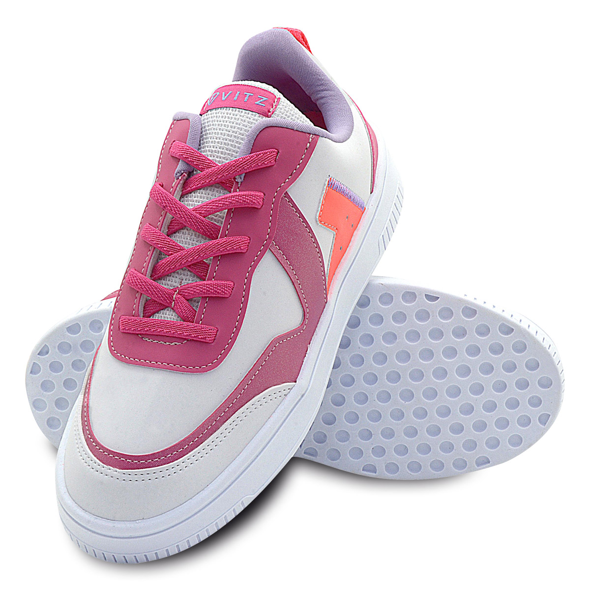 Comprar Tênis Infantojuvenil Menina Fly Branco/Pink | Vitz - Pé com Pé