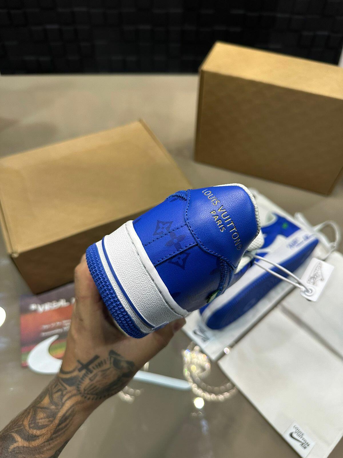 Comprar Louis Vuitton x Air Force 1 Low By Virgil Abloh White Blue - R ...