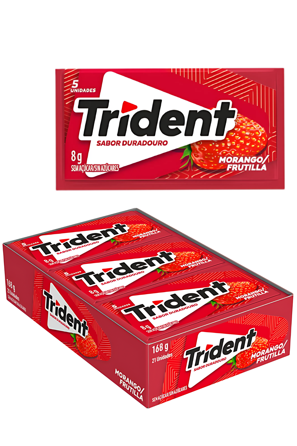 Comprar CHICLETE MONDELEZ TRIDENT MORANGO 21X8G - BH Balas