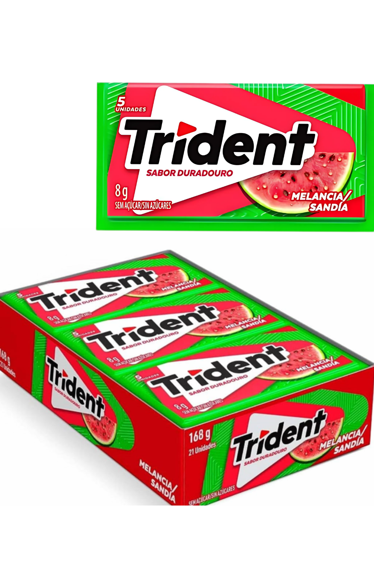 Comprar CHICLETE MONDELEZ TRIDENT MELANCIA 21X8G - BH Balas
