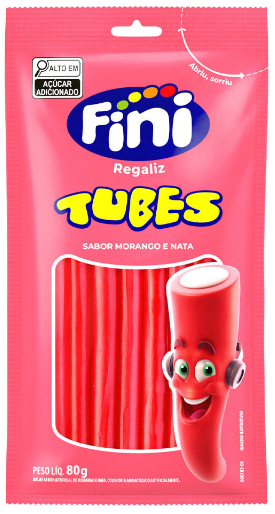Comprar BALA FINI TUBES MORANGO 80G - BH Balas