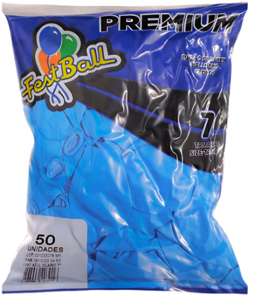 Comprar BALAO FESTBALL N7 50UN AZUL CLARO - BH Balas