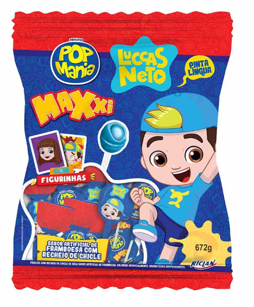 Comprar PIRULITO RICLAN POP MANIA MAXXI LUCAS NETO FRAMBOESA 672G - BH ...