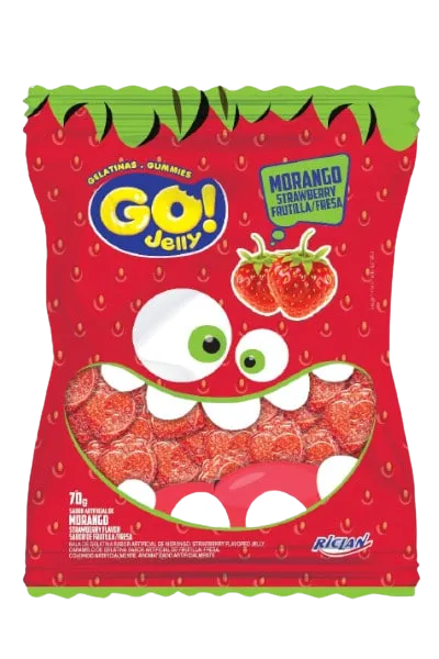 Comprar BALA GELATINA RICLAN GO JELLY MORANGO 70G