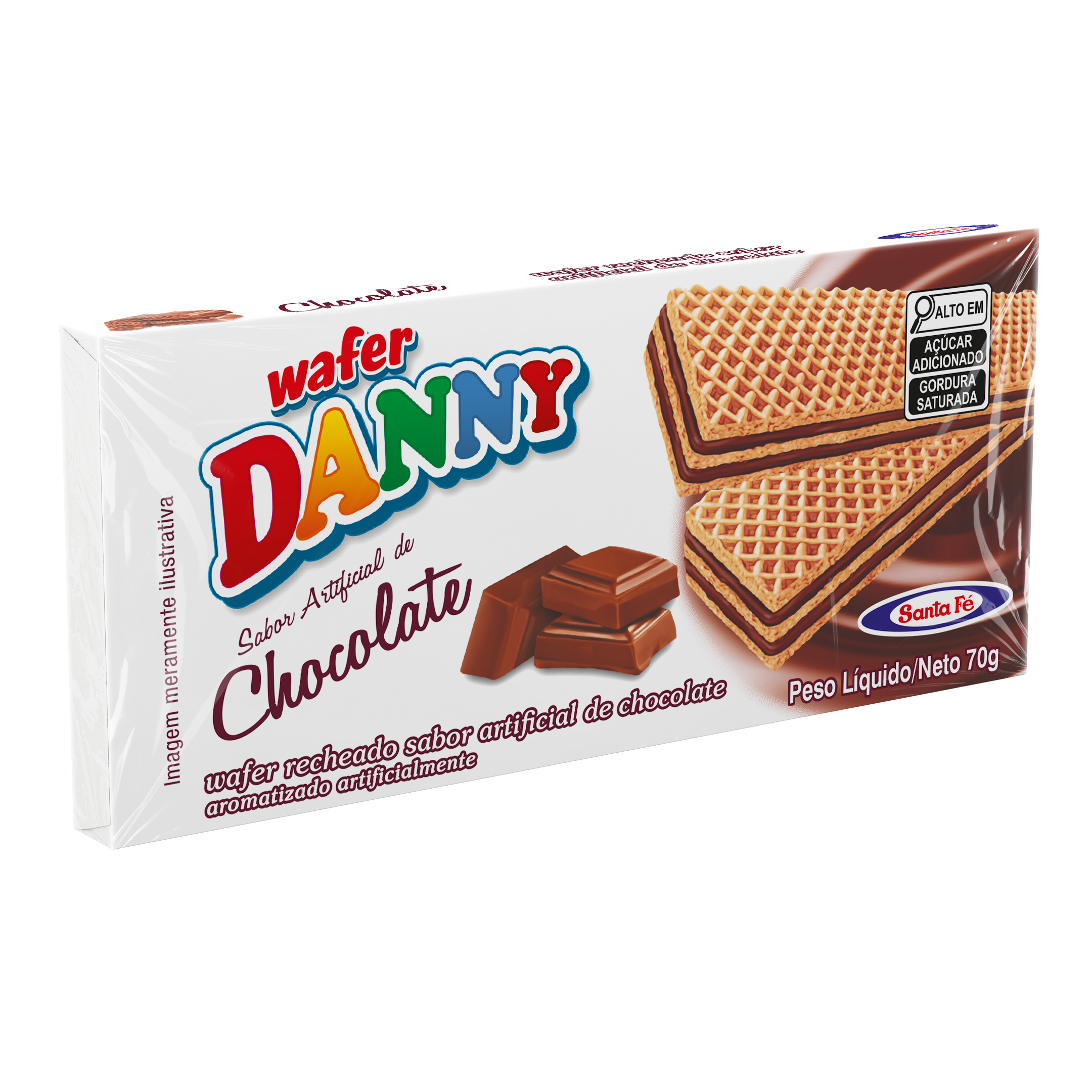 Comprar BISCOITO WAFER SANTA FE DANNY CHOCOLATE 50X70G - BH Balas