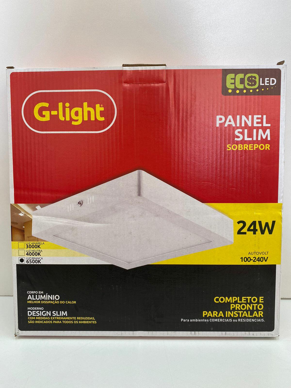 Comprar Painel Slim Ecoled Quadrado Sobrepor 24w 6500k Glight - a partir de R$27,45 - Casa Select