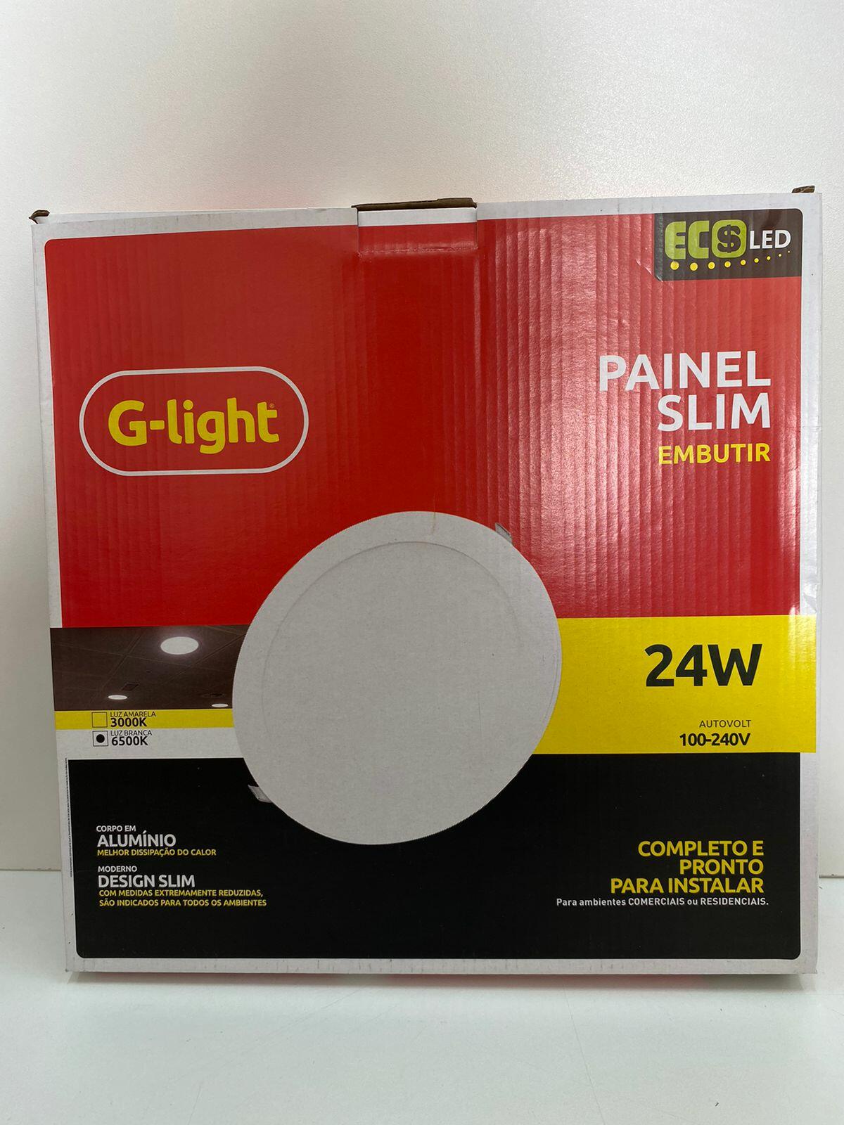 Comprar Painel Slim Ecoled Redondo Embutir 24w 6500k Glight - a partir de R$29,13 - Casa Select