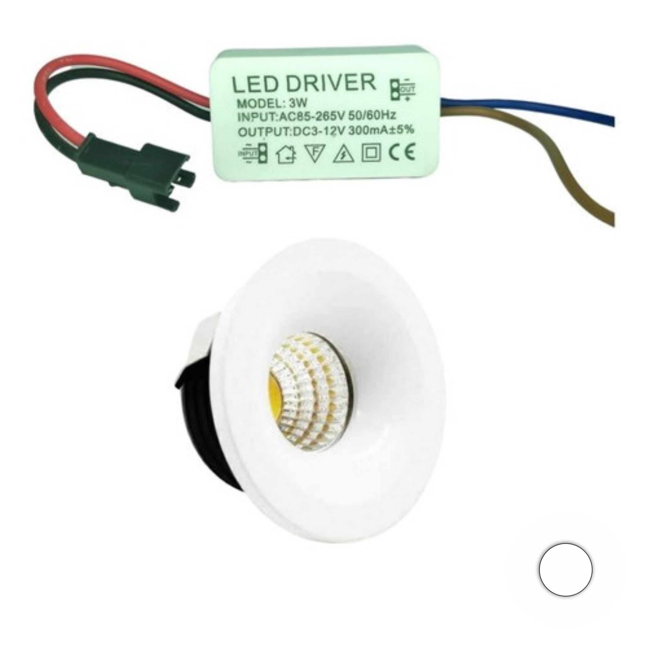 Comprar MINI SPOT LED REDONDO 3W 6000K. - a partir de R$8,97 - JS LEDS