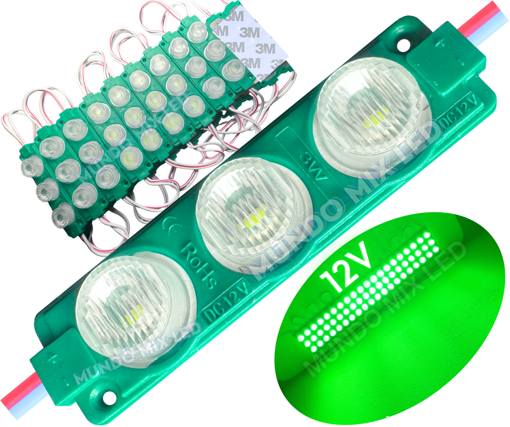 Comprar Modulo led 12V 3W 3 leds, 500 Lm. - de R$4,60 a R$6,90 - JS LEDS