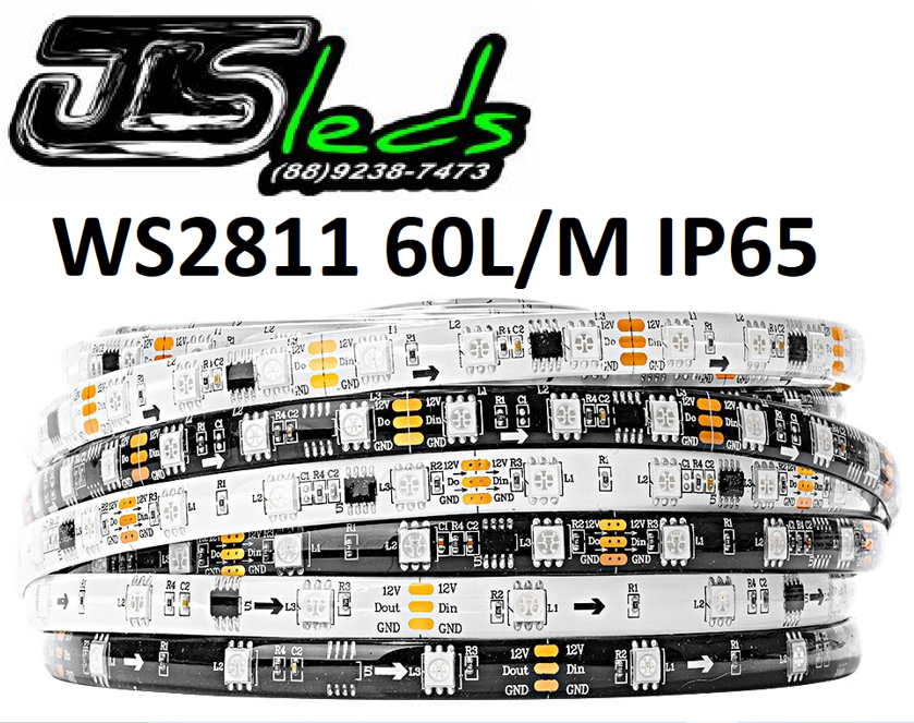 Comprar Fita de LED WS2811 60L/M 5M IP65 Siliconada. - a partir de R$152,00