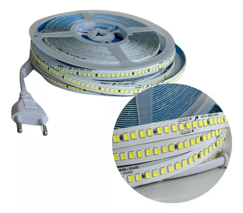 Comprar 10 METROS FITA DE LED 220V AC - 240 leds BRANCO QUENTE 3000K ...