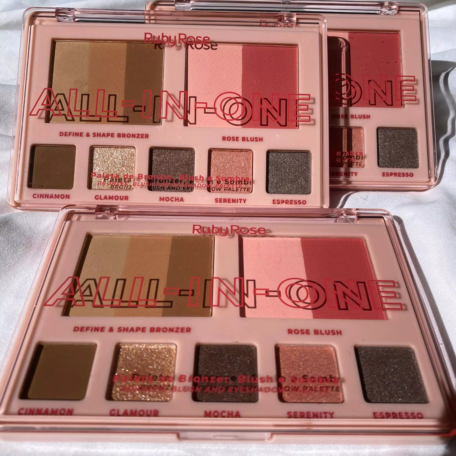 "Paleta Ruby Rose: Bronzer, Blush e Sombra em 1 só." - a partir de R$37,71