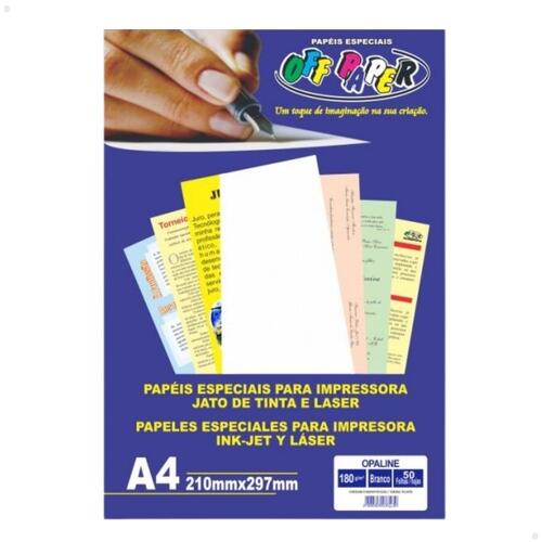 Comprar Papel Opaline 180G A4 Branco A4 PCT C/50 FLS - Off Paper - a partir de R$16,42 - manders ...