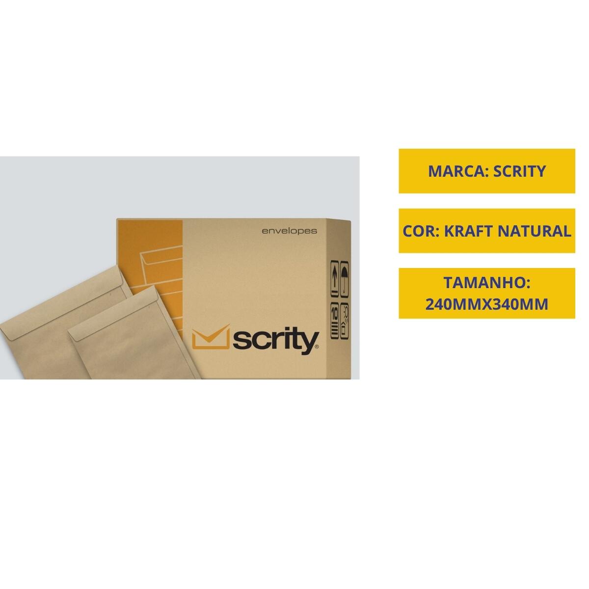 Comprar Envelope Saco Pardo Kraft Natural 240mmX 340mm 80g CX C/ 250 ...