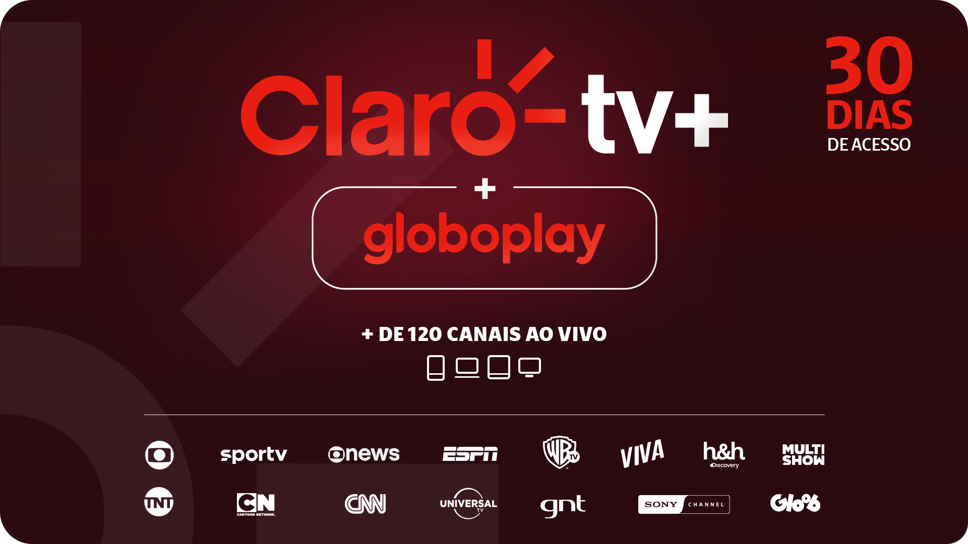 Comprar Claro TV+ - R$74,90 - Full Cards | Cartão Presente, Recarga e ...