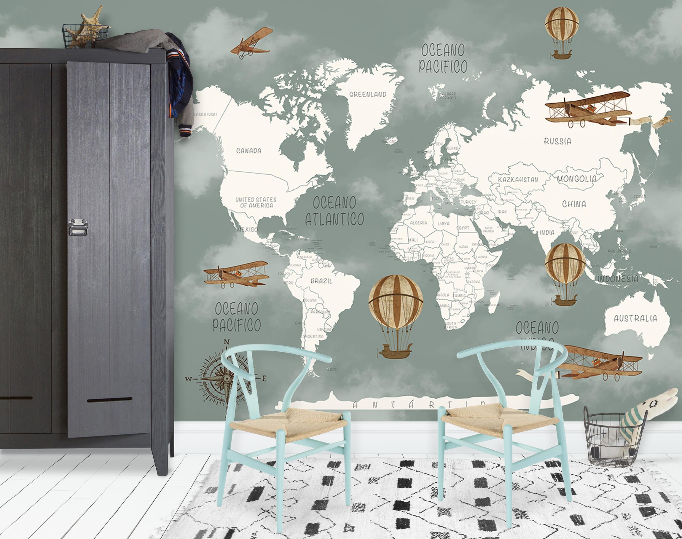 Comprar Papel de Parede Mapa Mundi - R$69,90 - Papel de Parede ...