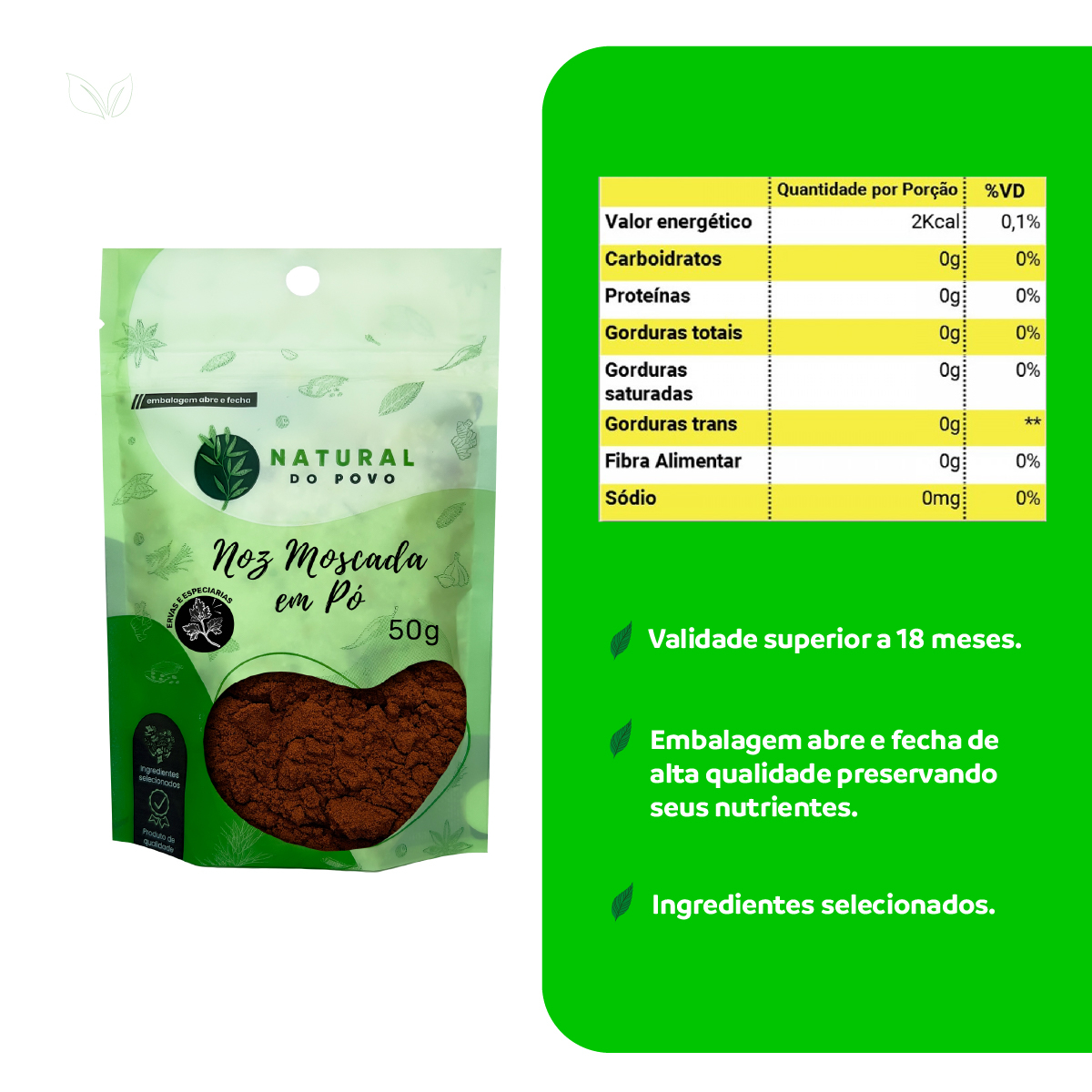 Comprar Noz Moscada em Pó 50g Pouch - Grupo Rocha Saúde, Chás, Blend ...