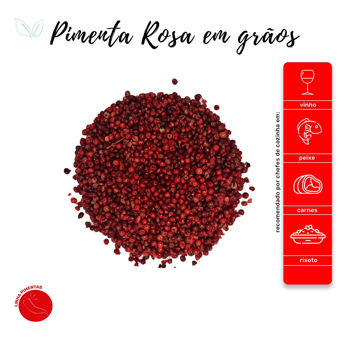 Pimenta Rosa em Grãos 50g Pouch | Grupo Rocha Saude - a partir de R$19,70