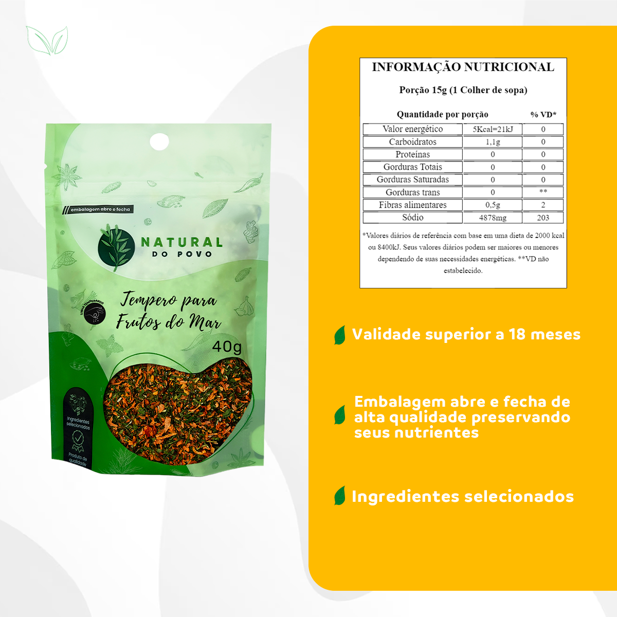 Tempero para Frutos do Mar 40g Pouch | Grupo Rocha Saude - a partir de ...