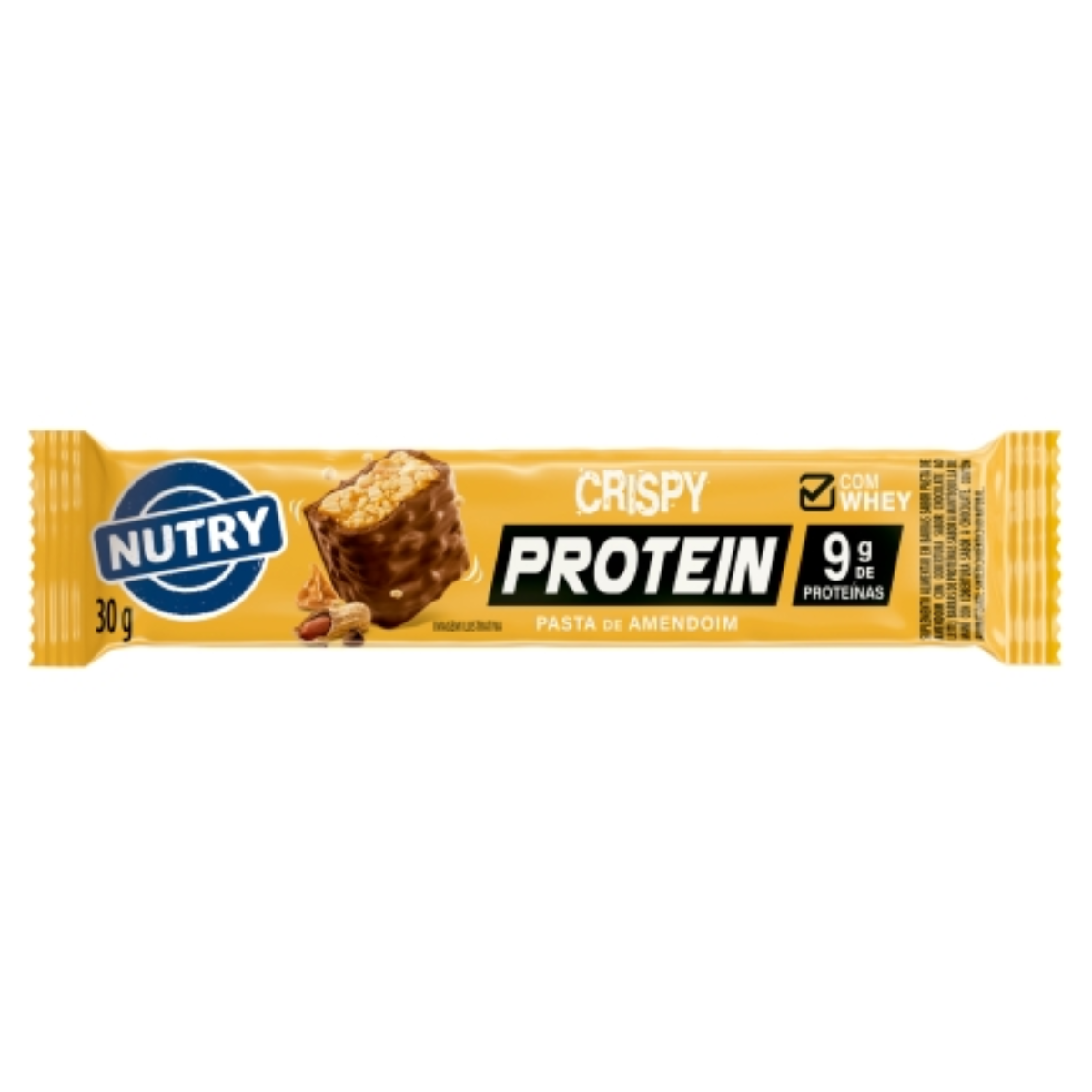BARRA CRISPY PROTEIN PASTA DE AMENDOIM 30G NUTRY