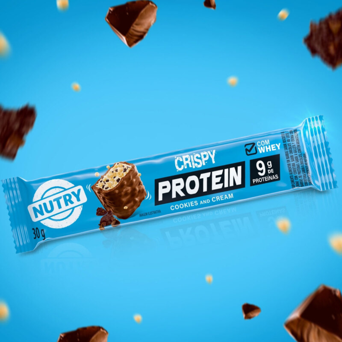 BARRA CRISPY PROTEIN COOKIES AND CREAM 30G NUTRY