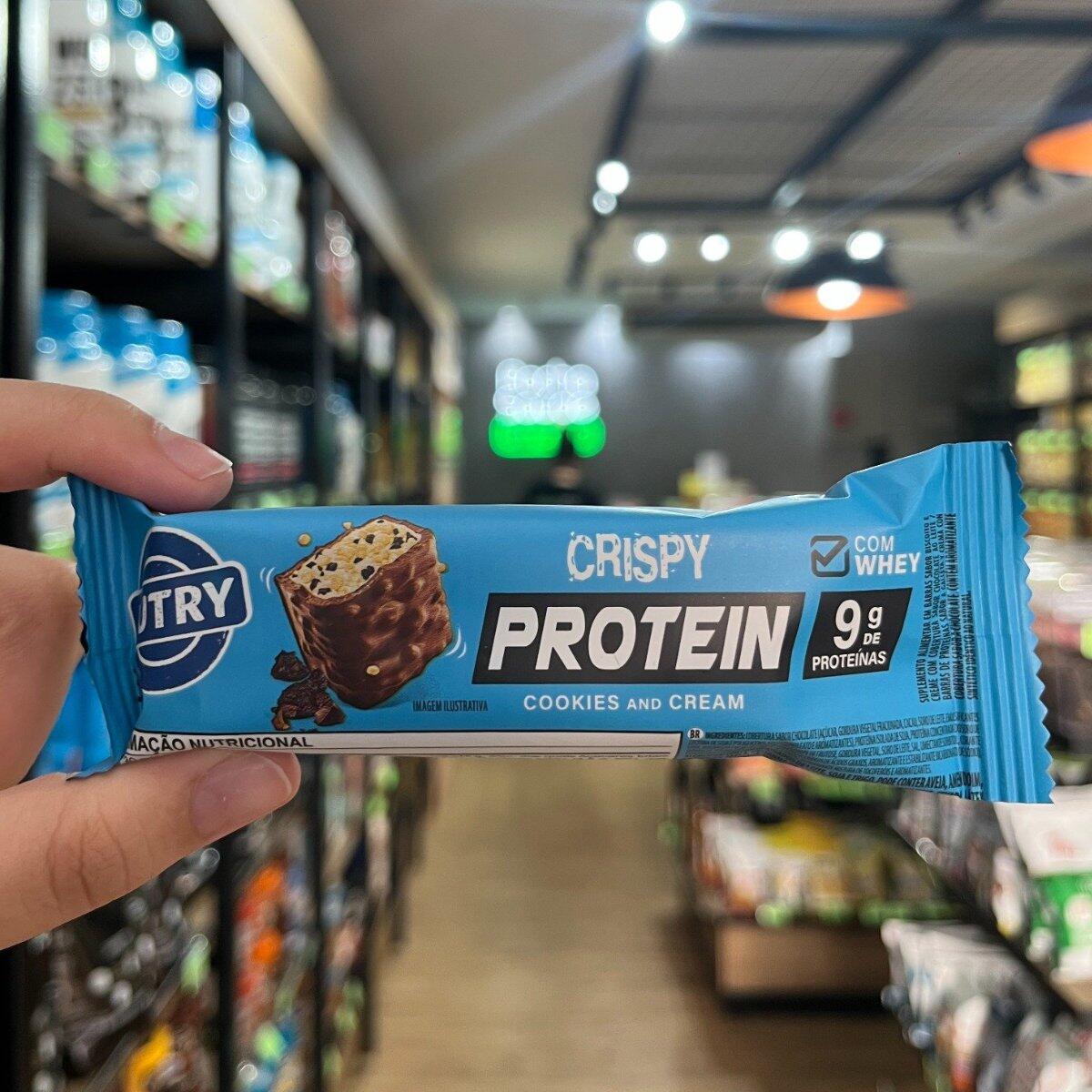 BARRA CRISPY PROTEIN COOKIES AND CREAM 30G NUTRY