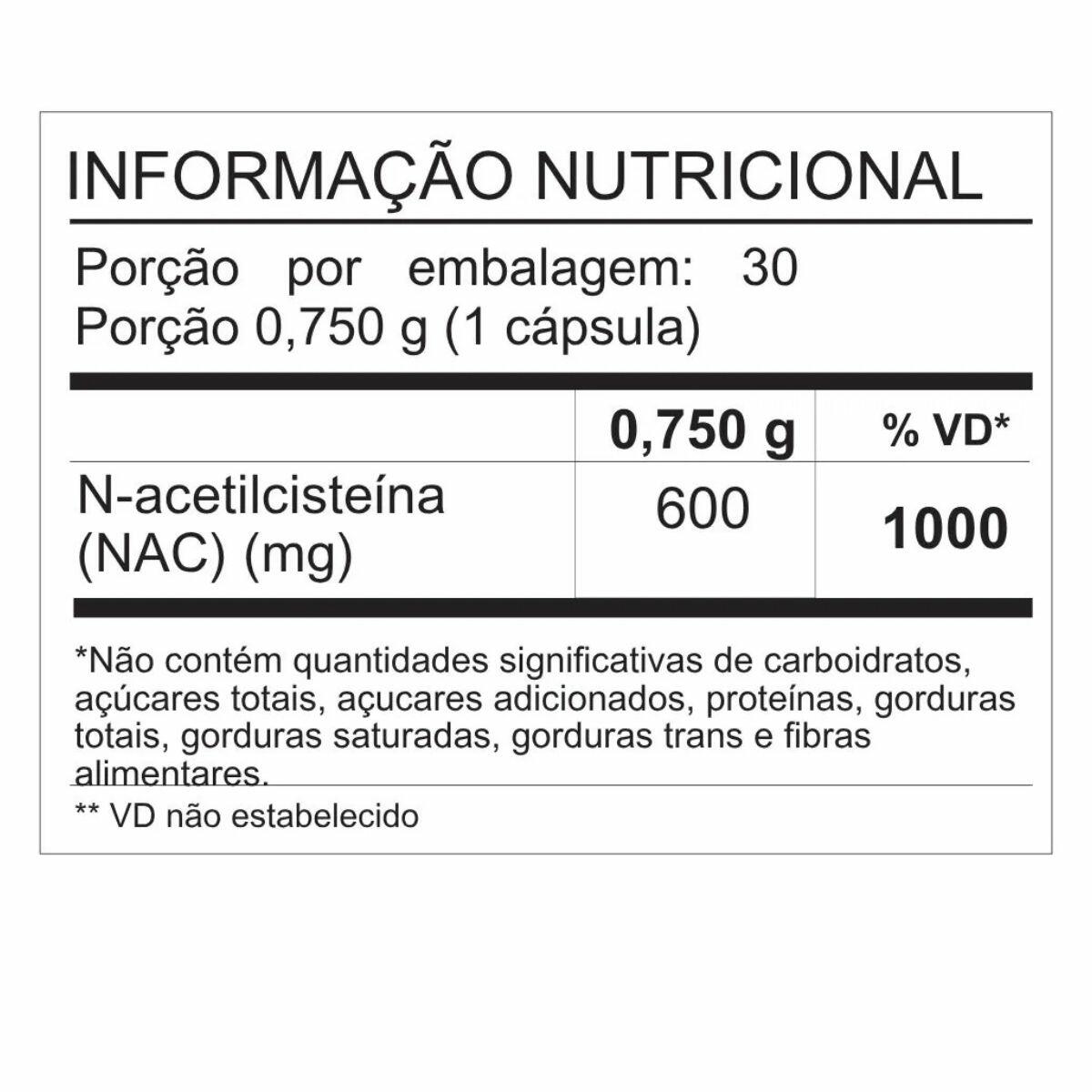 NAC N-Acetilcisteína 600mg 30 Cápsulas Antioxidante SharkPro - a partir ...