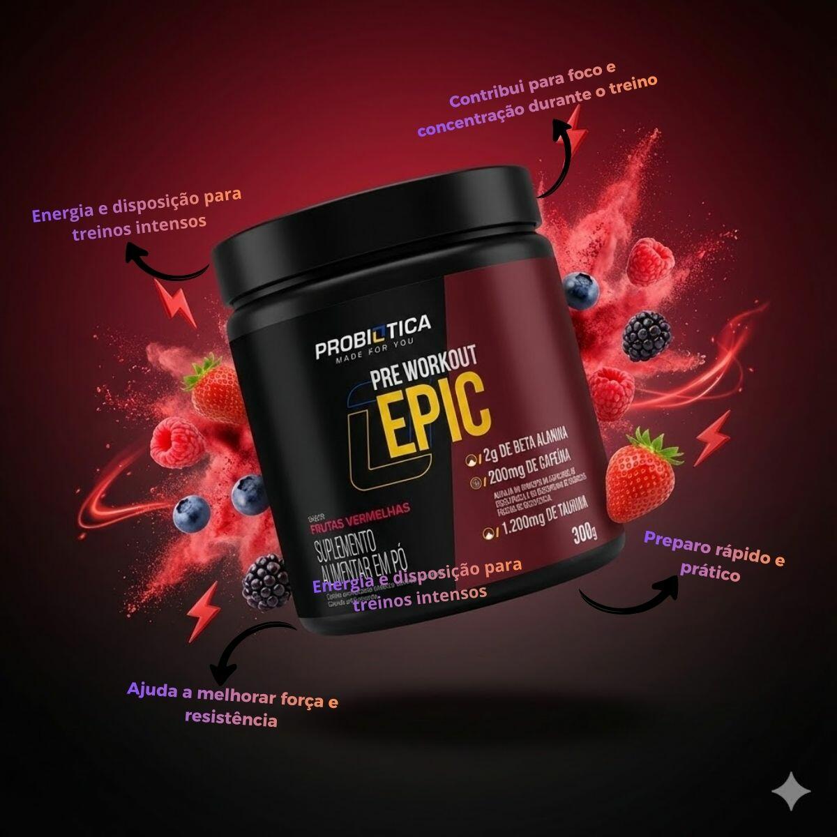 Comprar Pré Treino Epic Brazilian Fruits 300g Força e Resistência ...