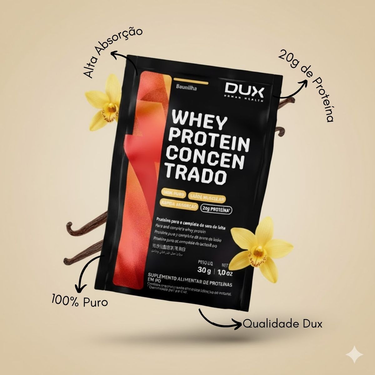 Comprar Mix 5 Whey Sache Dux - Caramelo/Neutro/Morango/Doce/Baunilha ...