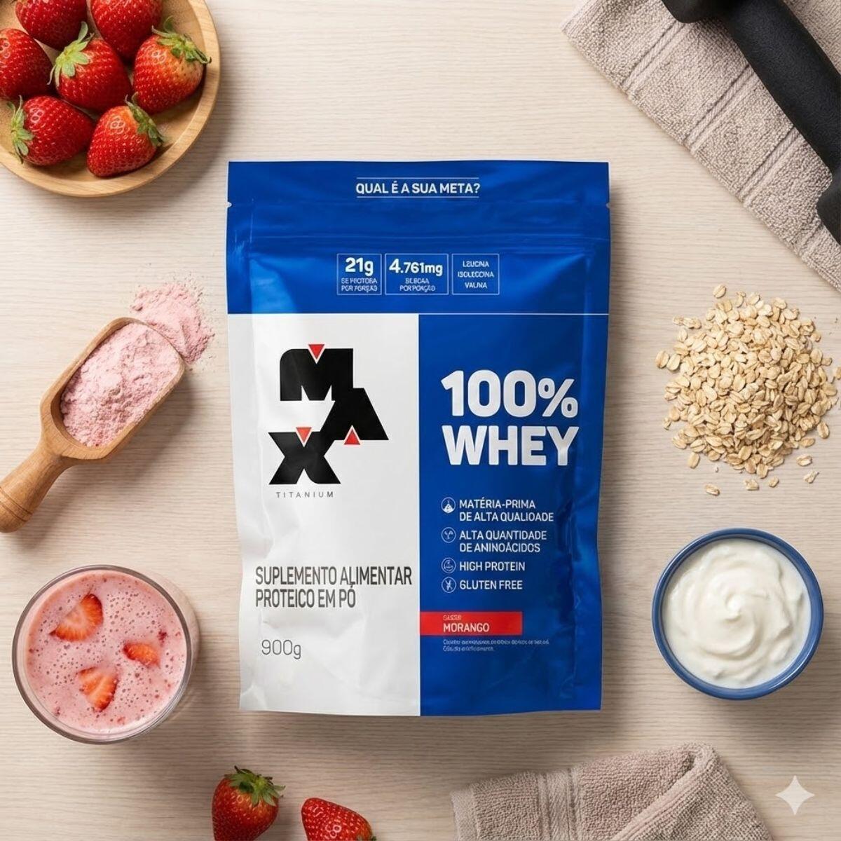 Whey Protein 100% Concentrado Morango Refil 2 | Grupo Rocha - a partir ...