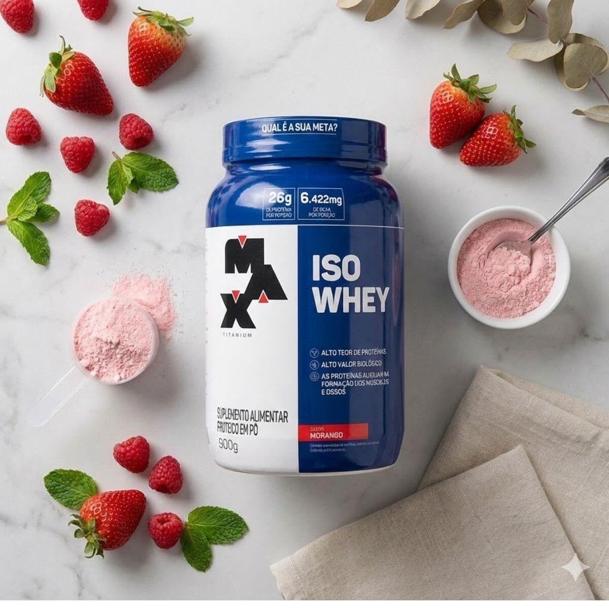 Whey Protein Isolado Morango 26g de Proteína | Grupo Rocha S - a partir ...