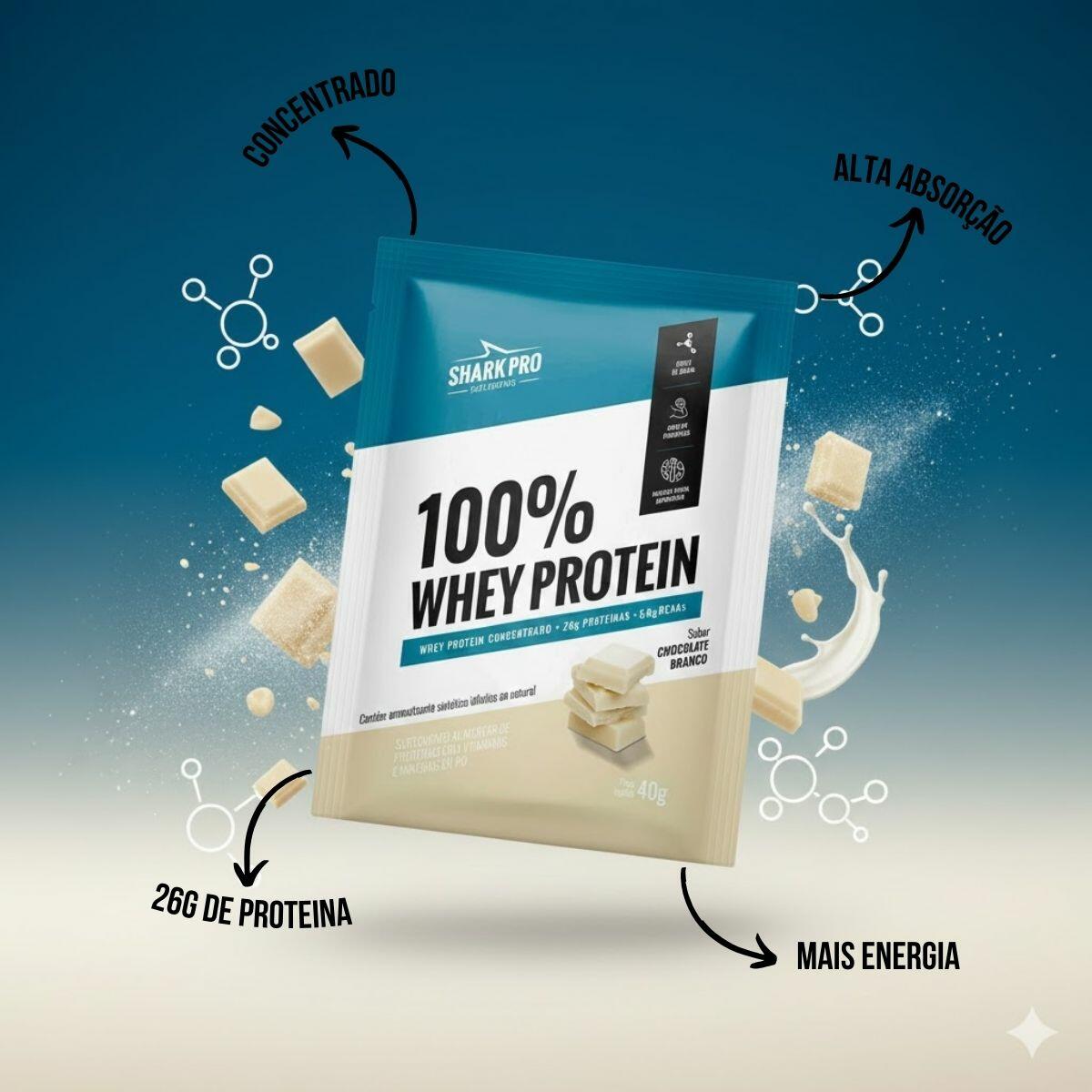 Sache 100% Whey Protein 26g Proteina Chocolate 40G Shark Pro - a partir ...