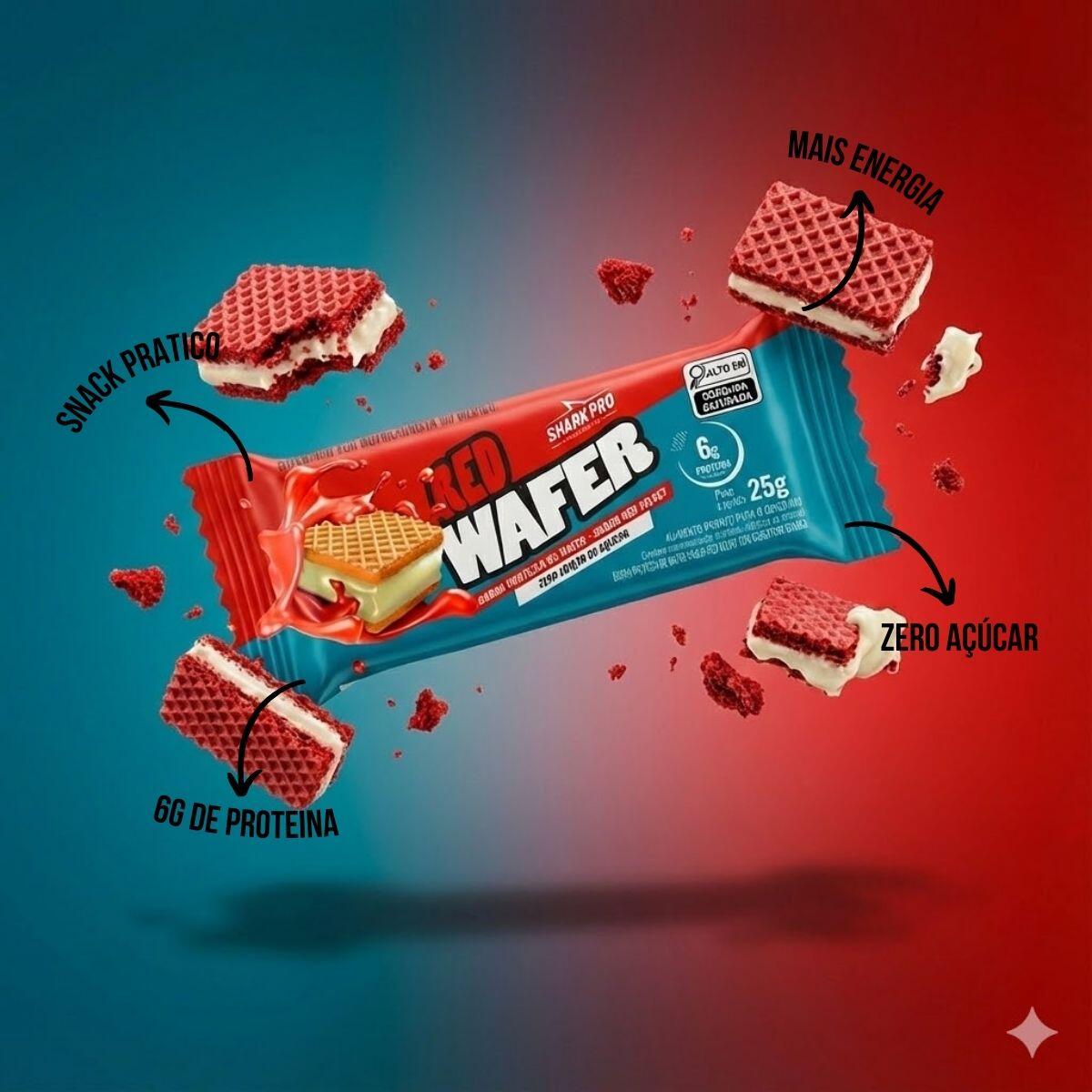 Mix 3 Shark Wafer Red Velvet Cookies e Chocolate 6g Prot - a partir de ...