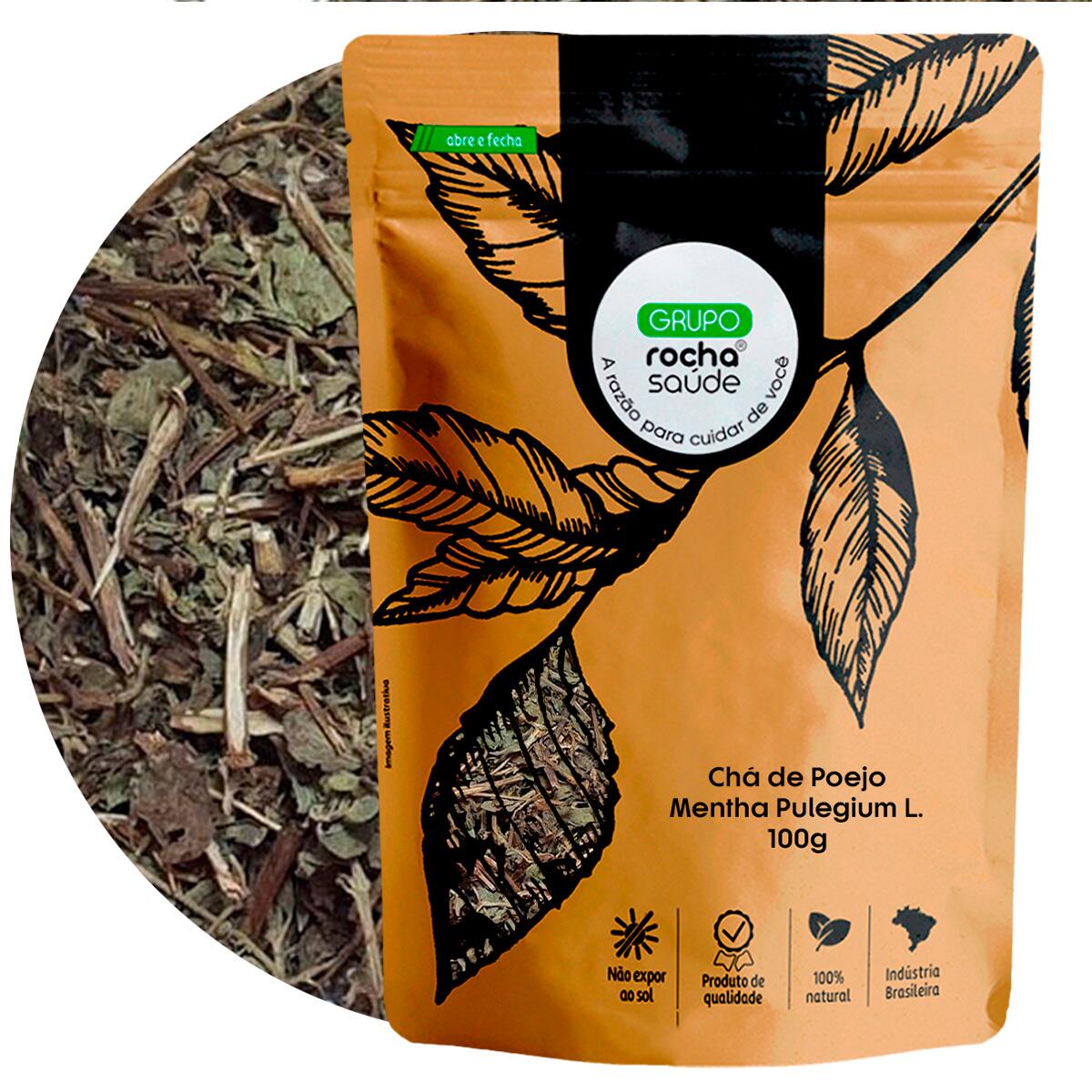 Cha de Poejo Natural Grupo Rocha Saude Selecionado 100% Puro 100g