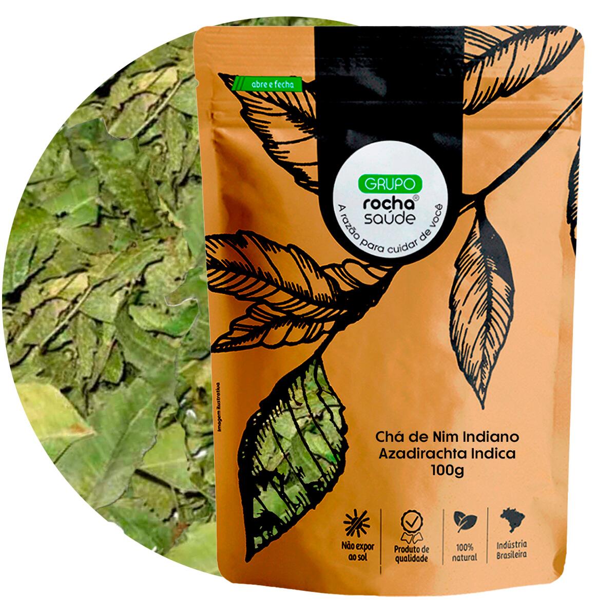 Cha de Nim Indiano Natural Grupo Rocha Saude Selecionado 100% Puro 100g