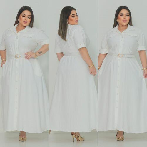 Comprar PLUS SIZE CHAMISE COM CINTO FORRADO E BOLSO - R$105,00
