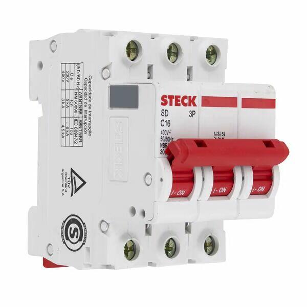 Comprar Disjuntor Din Tripolar Steck Curva C 16A - a partir de R$66,40 - FELIPE MATERIAIS DE ...